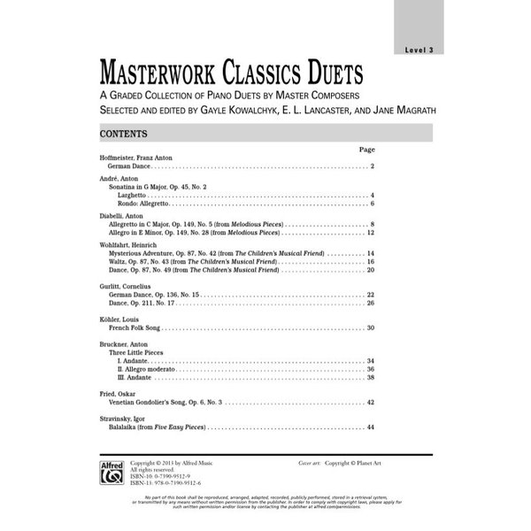 Masterwork Classics Duets, Level 3 - PianoWorks, Inc