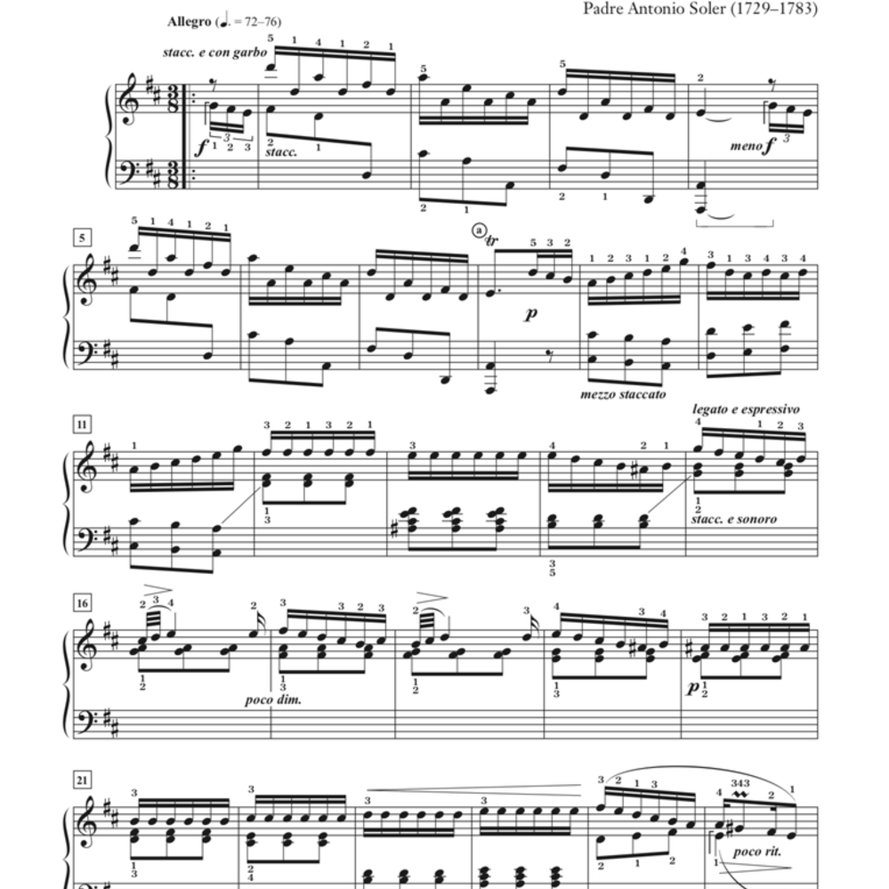 Soler/Sonata in D Major - PianoWorks, Inc