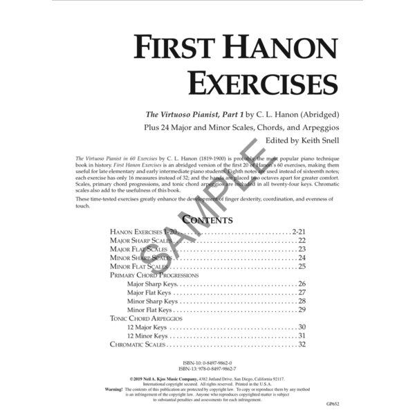 Kjos First Hanon Exercises - PianoWorks, Inc