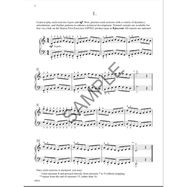 Kjos First Hanon Exercises - PianoWorks, Inc