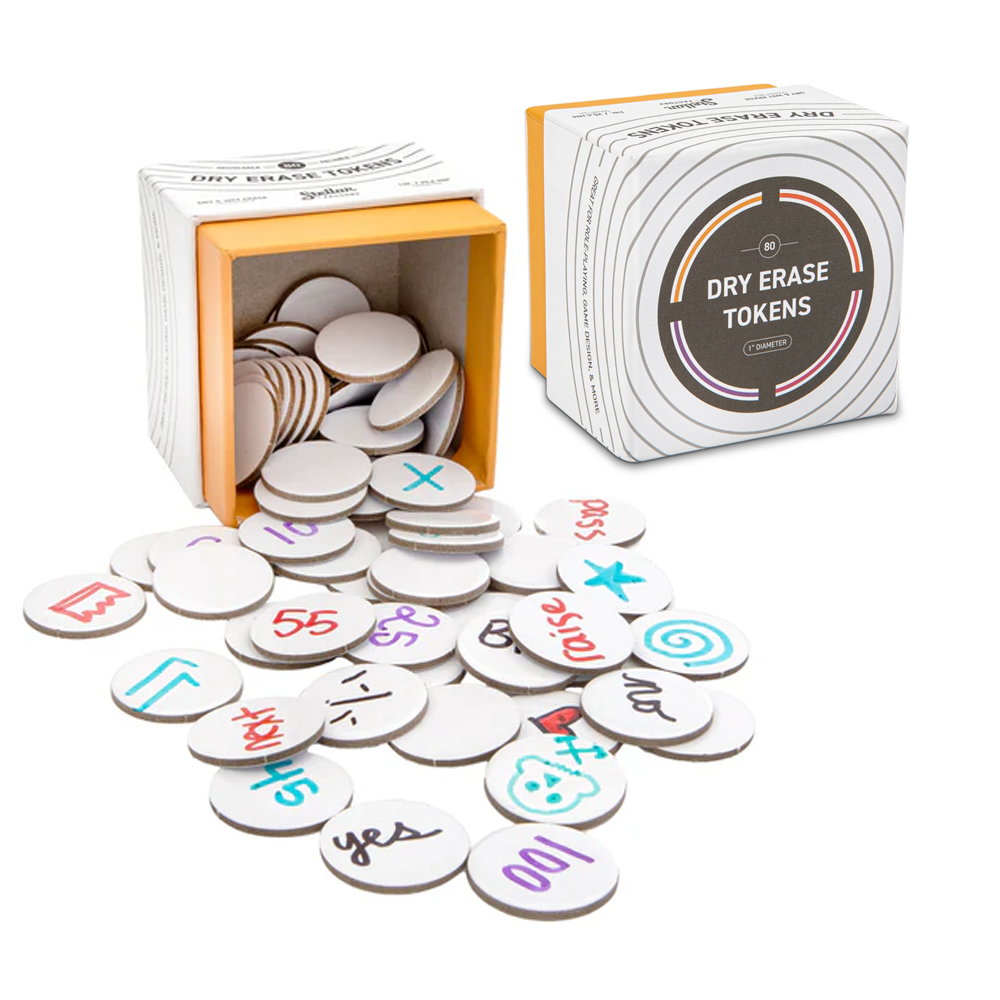 Tokens: Dry Erase Blank Tokens (Reusable) - Blue Highway Games