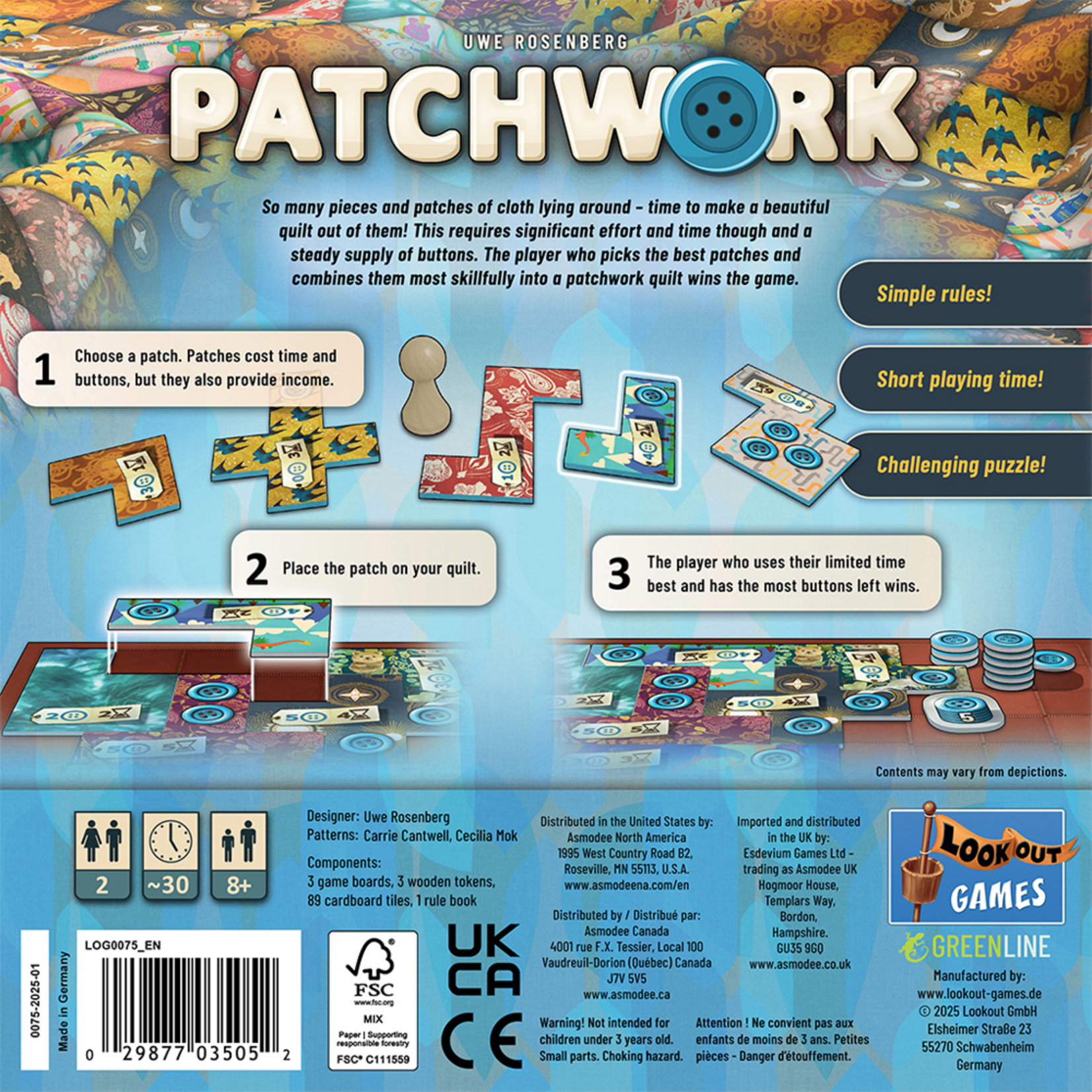 Patchwork (Revised Ed) - Blue Highway Games