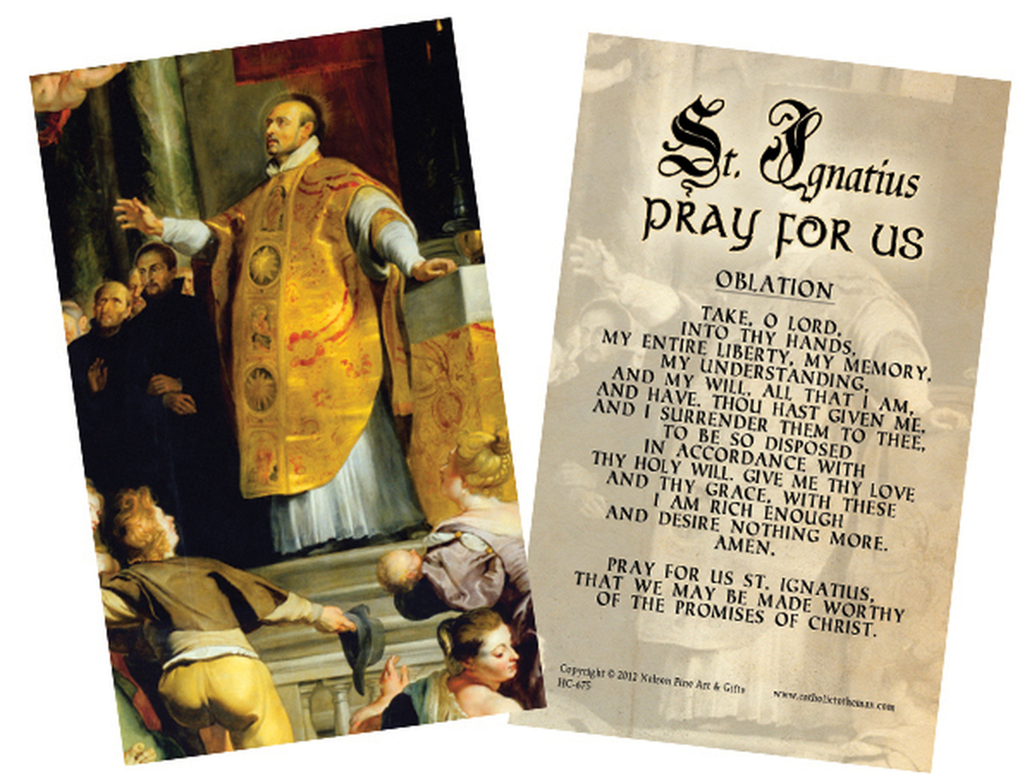 St Ignatius of Loyola Prayer Card - St. Paul's Catholic Books & Gifts