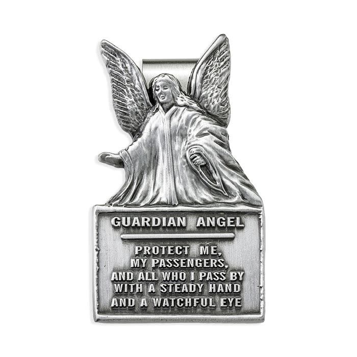 Visor Clip Guardian Angel with Prayer - St. Paul's Catholic Books & Gifts