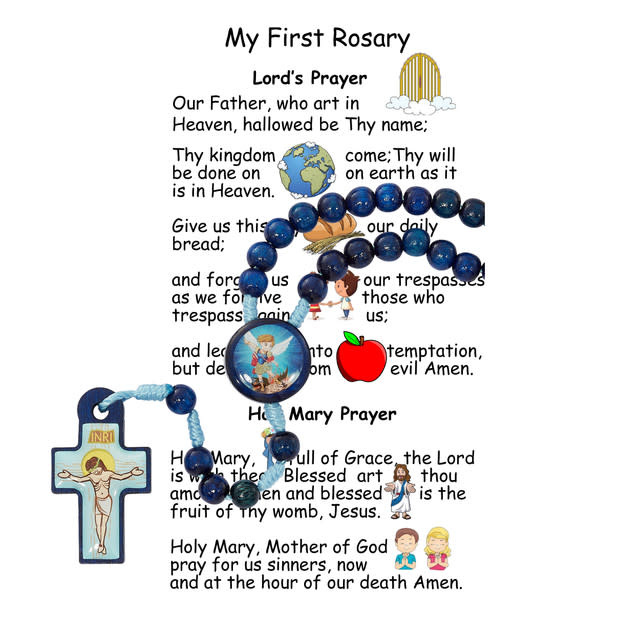 My First Rosary Blue Wood - St. Paul's Catholic Books & Gifts