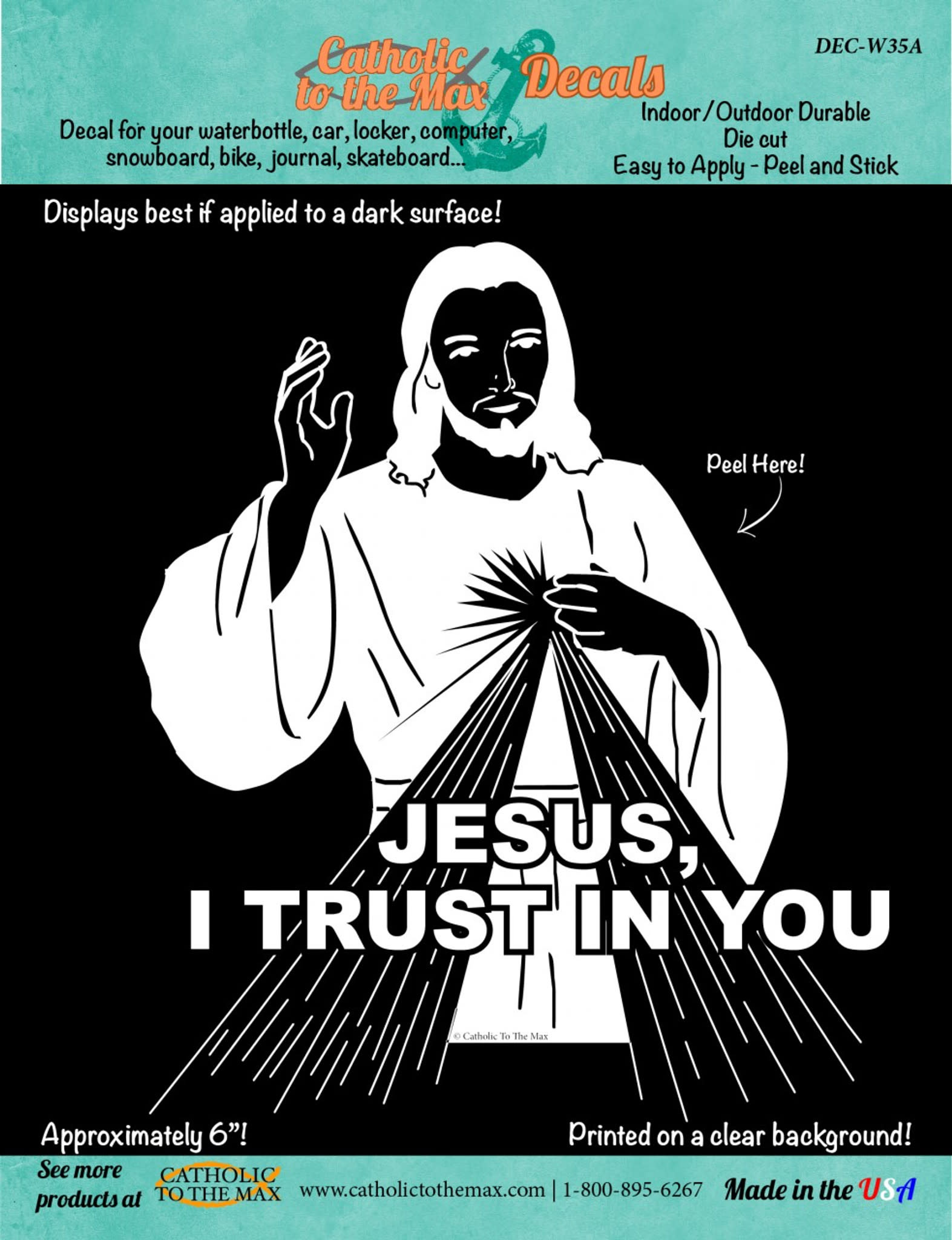 Divine Mercy White Decal - St. Paul's Catholic Books & Gifts