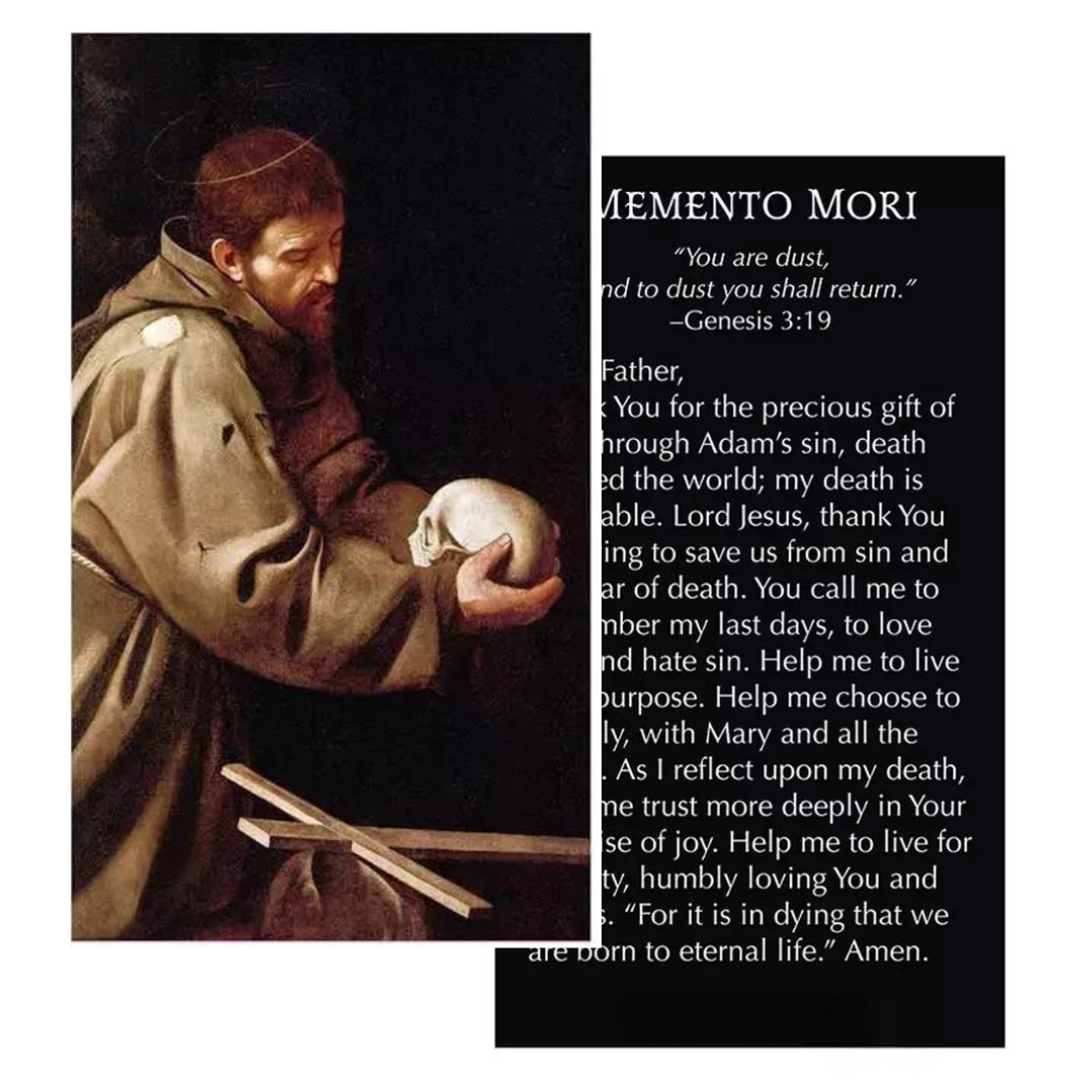 Prayer Card Memento Mori - St. Paul's Catholic Books & Gifts