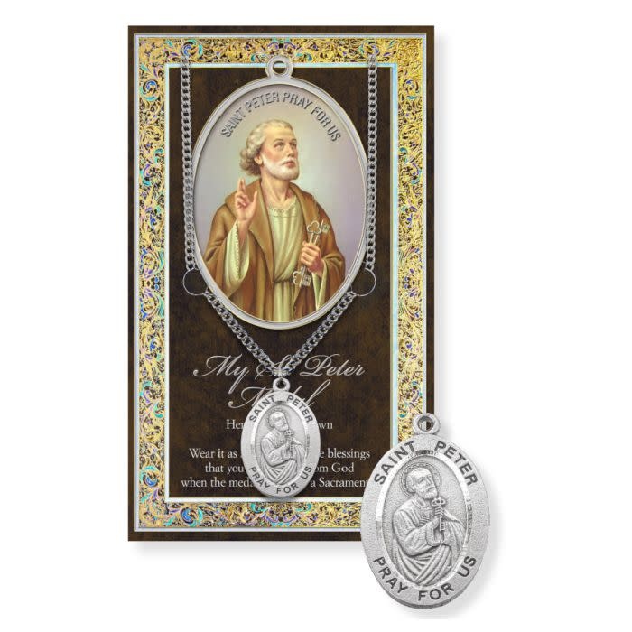 Saint Peter Pewter Medal with Booklet - St. Paul's Catholic Books & Gifts