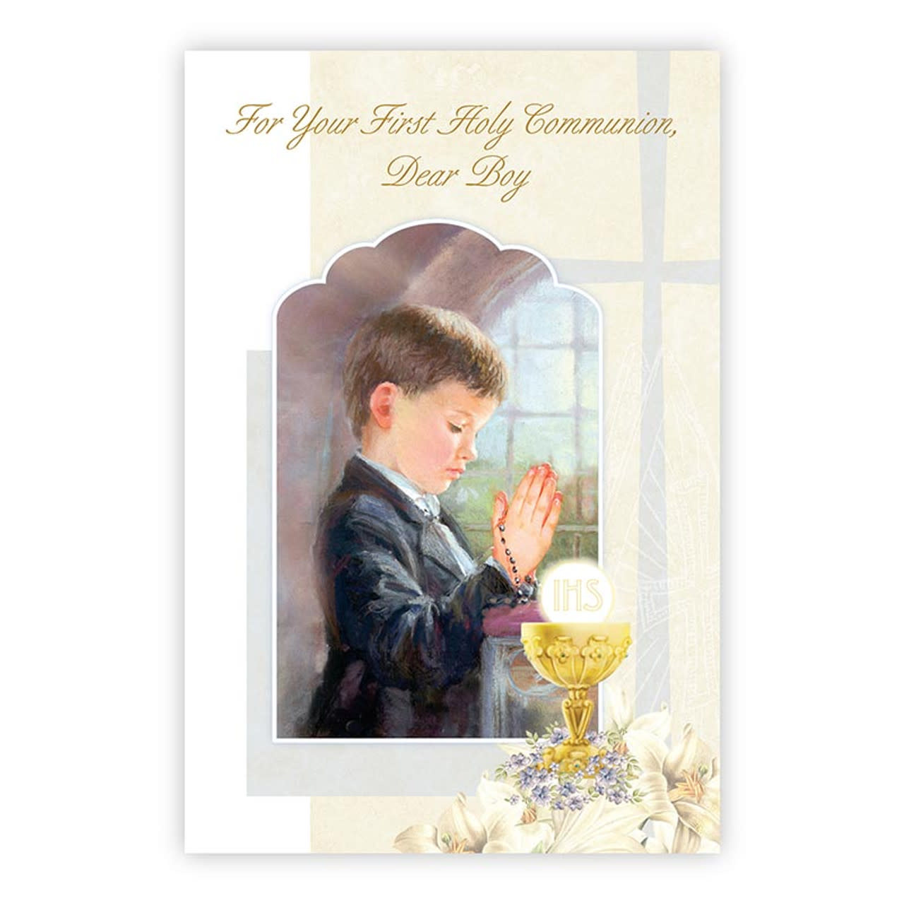 Greeting Card- First Holy Communion Boy - St. Paul's Catholic Books & Gifts
