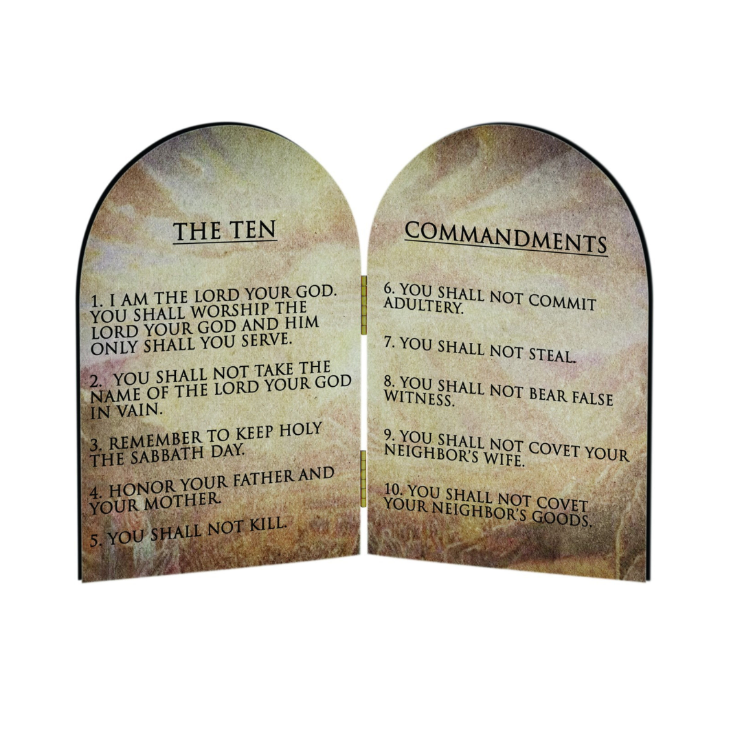 Ten Commandments Arched Diptych - St. Paul's Catholic Books & Gifts