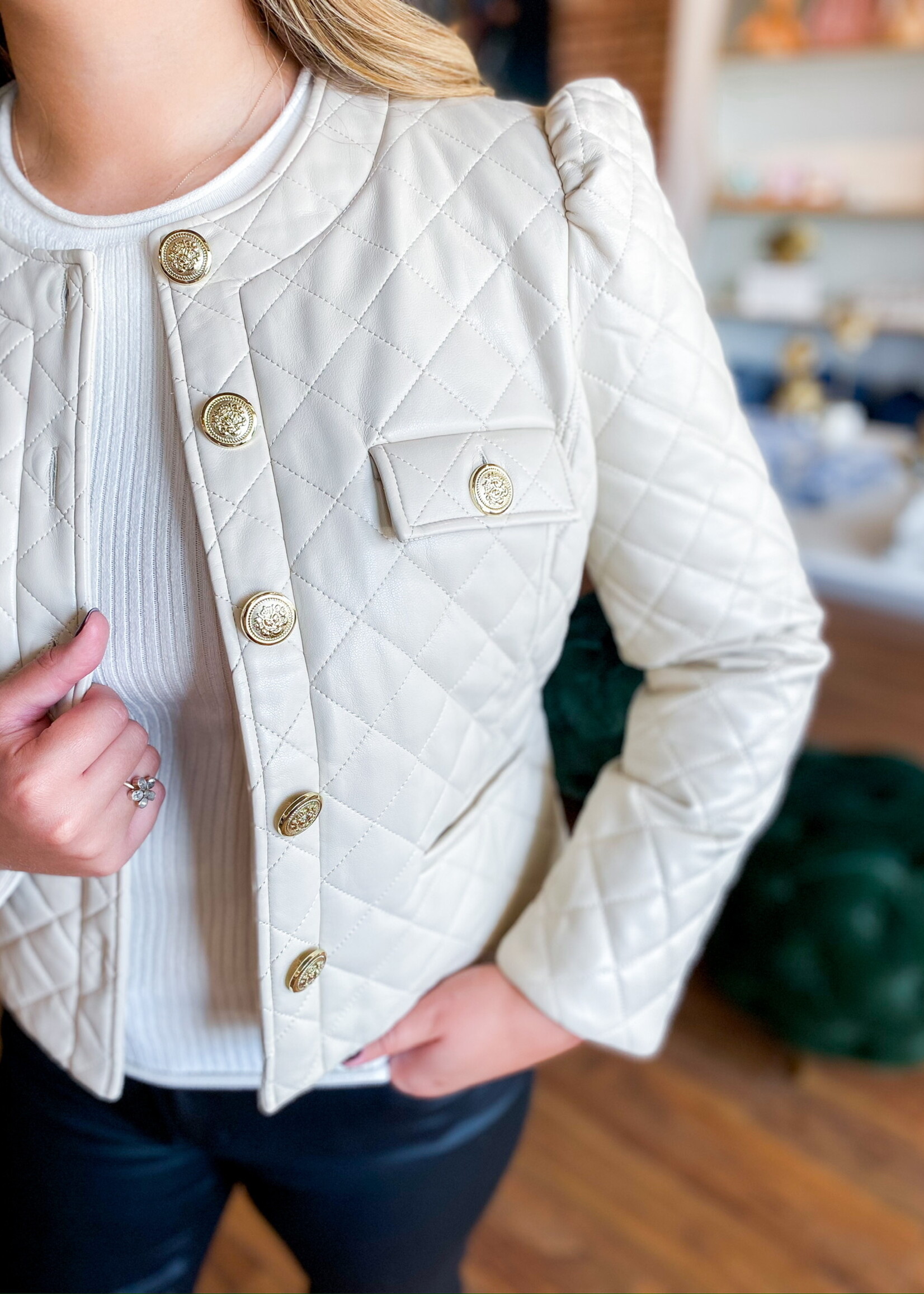 Quilted Cropped Leather Jacket - The Fashion of Ruston