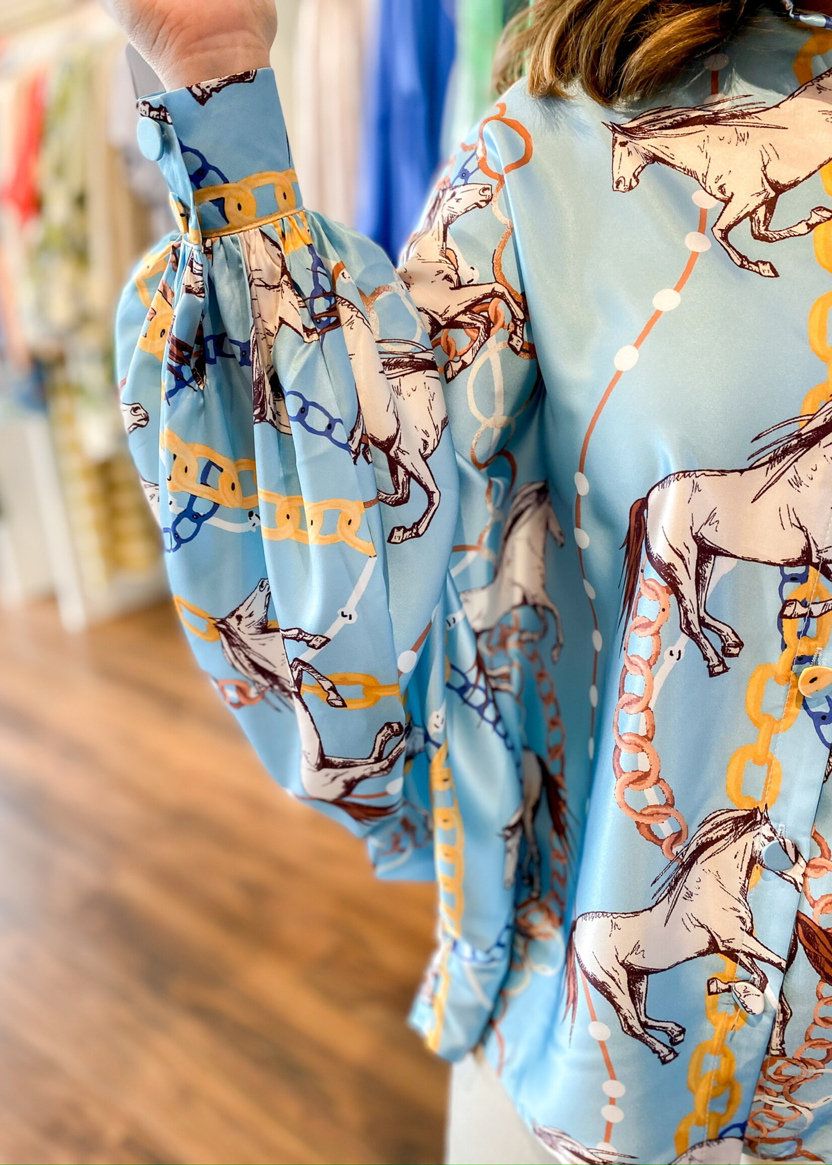 Bat Wing Button Down Blouse - The Fashion of Ruston