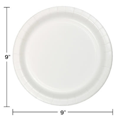 9" White Paper Plates - 24ct. - Party Adventure