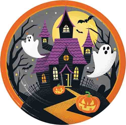 Creative Converting 9" Haunted House Halloween Plates - 8ct. - Party ...