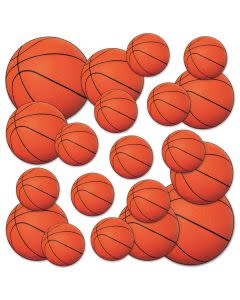 Basketball Assorted Sized Cutouts - 20ct. - Party Adventure