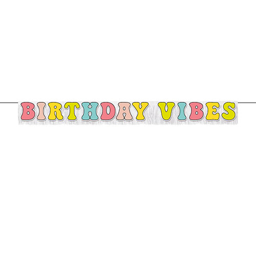 Creative Converting Flower Power Birthday Vibes Letter Banner - 1ct ...