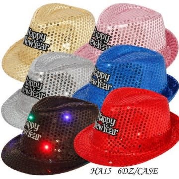 Happy New Year Light-Up Fedora - 1ct. - Party Adventure