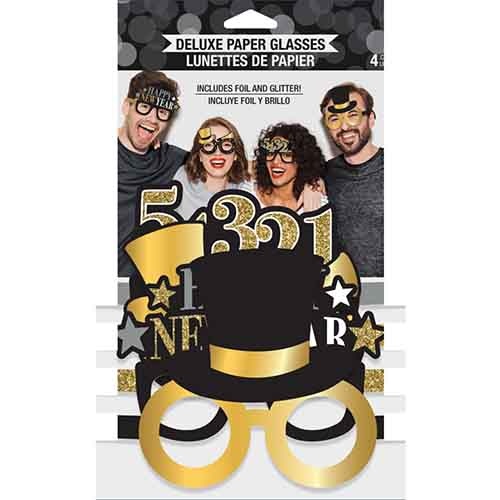 Creative Converting Happy New Year's Deluxe Paper Glasses - 4ct ...