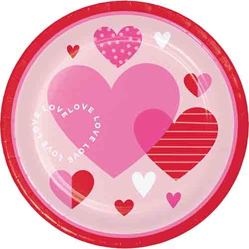 Creative Converting 9" Valentines Textures Plates - 8ct. - Party Adventure