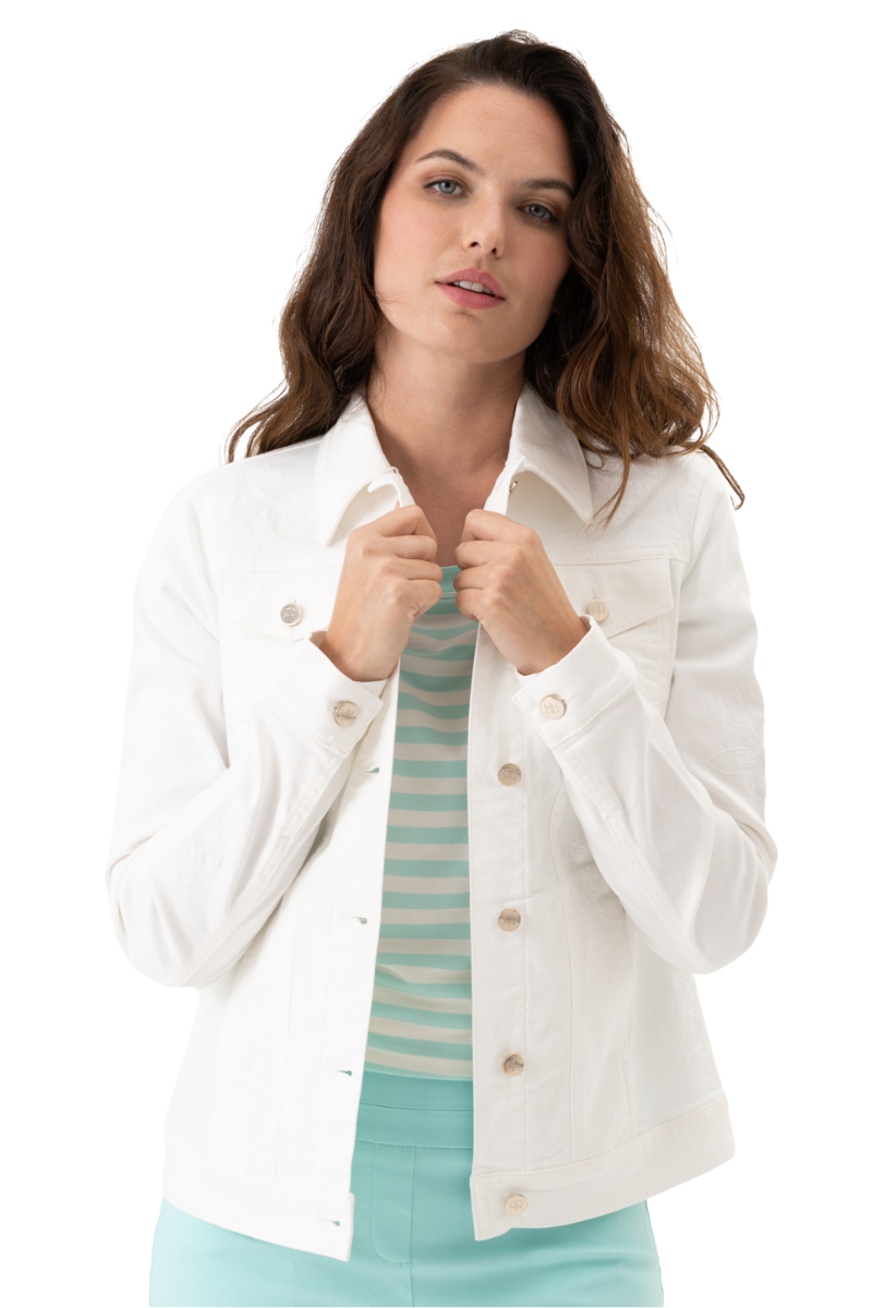 Renuar Lux Tencel Jacket In Cream - Shady And Katie - Shady And Katie