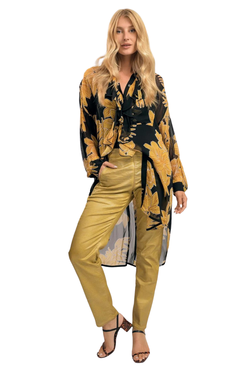 Alembika Iconic Jeans In Pinstripe Gold - Shady And Katie - Shady And Katie