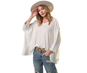 Oversized Topper/Tee In White - Shady And Katie - Shady And Katie
