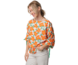 Flower Power Top In Orange - Shady and Katie - Shady And Katie