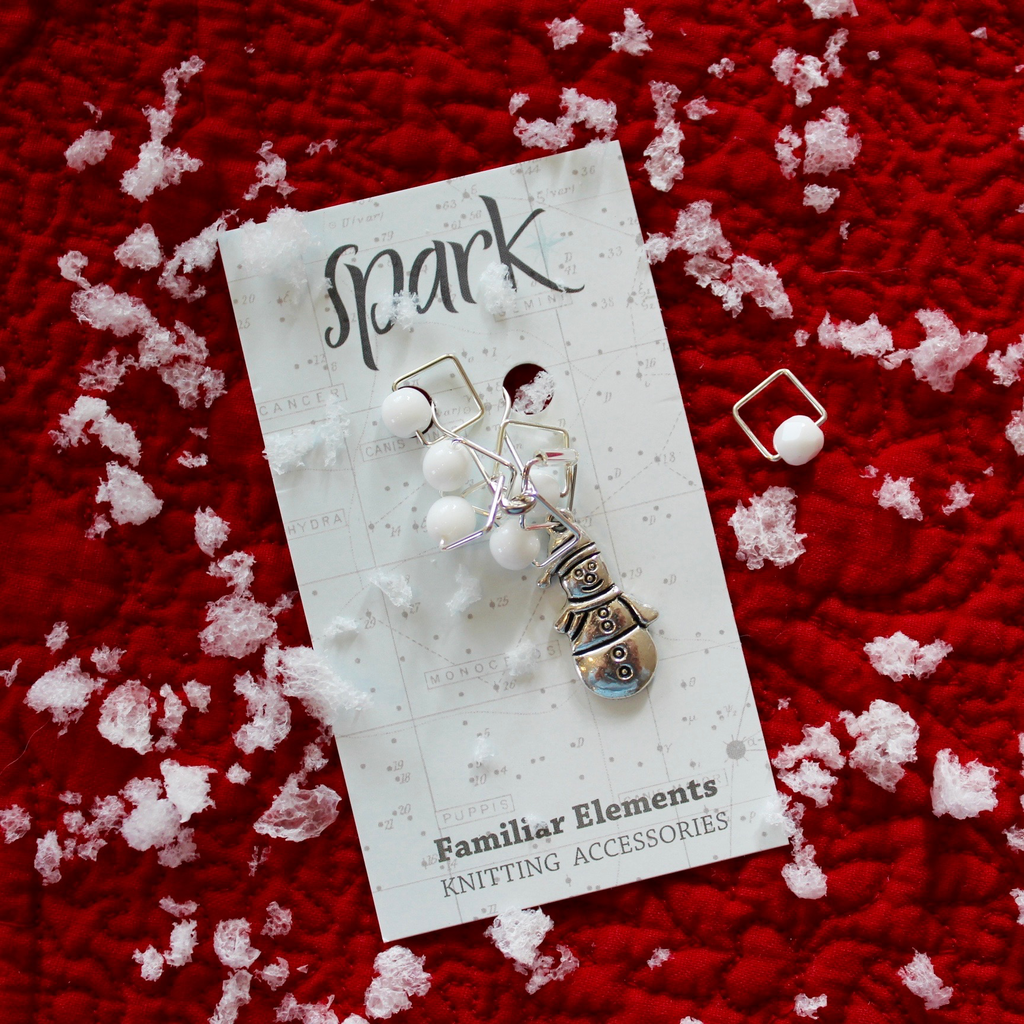 Spark Square Stitch Markers, Snowman - For Yarn's Sake