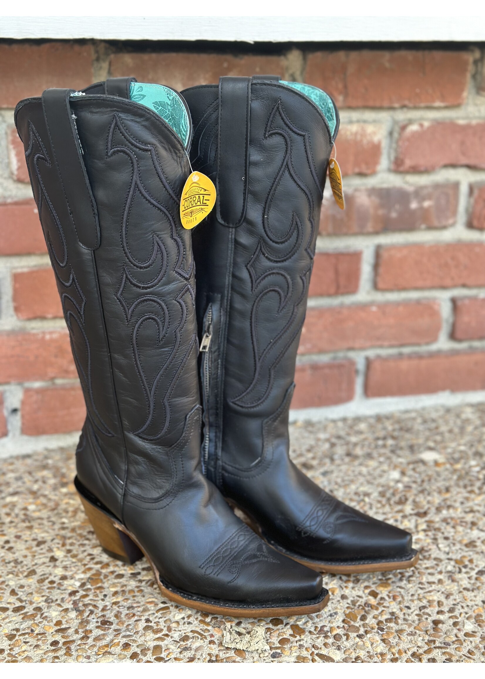 Corral Z5075 Black Tall Inlay Boot for Women - Handcrafted Elegance ...