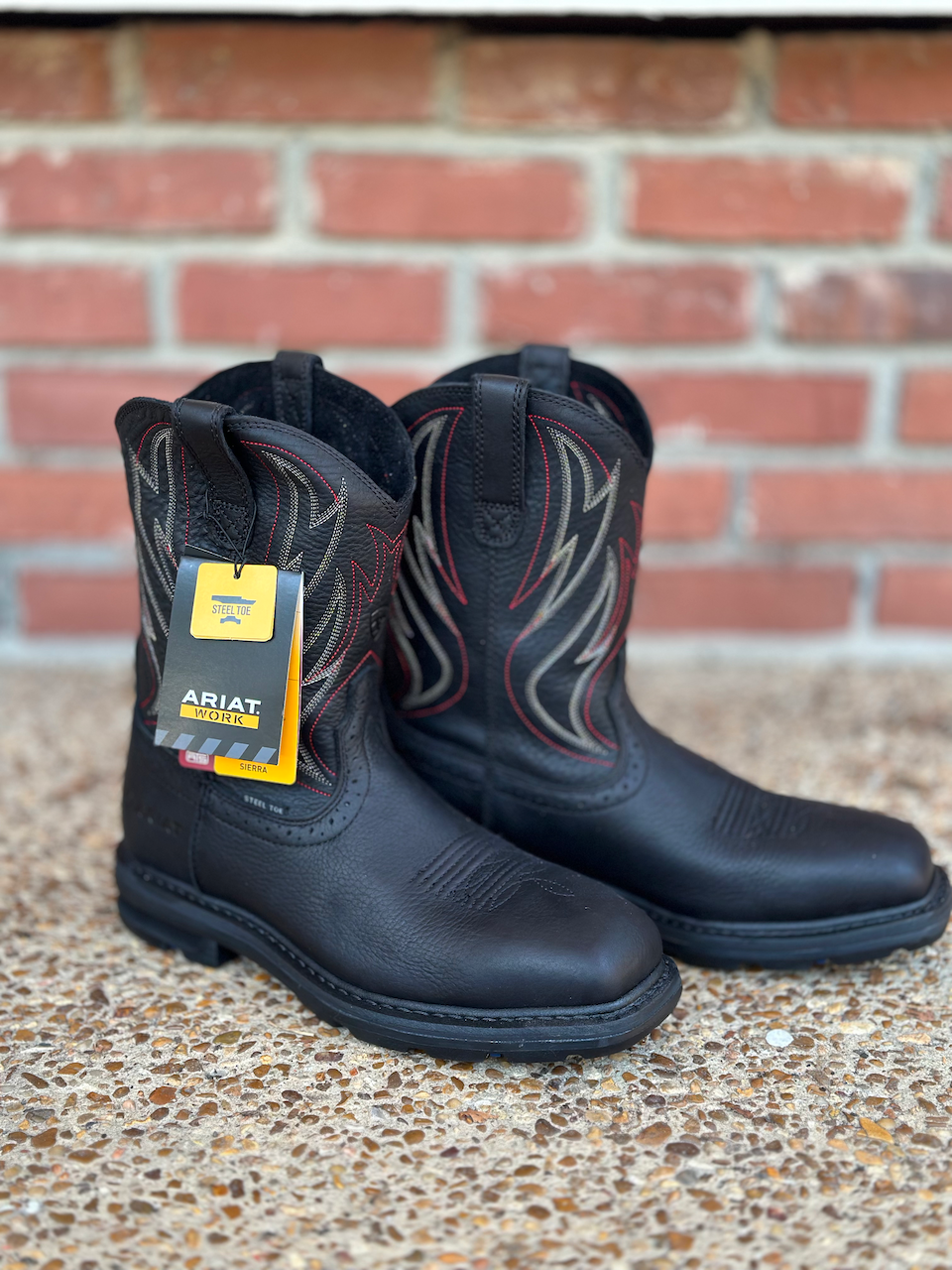 Mens Ariat Sierra Shock Shield Steel Toe Work Boot - Black - Hewlett & Dunn