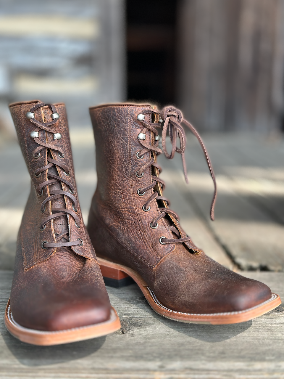 Men's Horse Power HP1888 Distressed Bison Lace Up Boots - Hewlett & Dunn