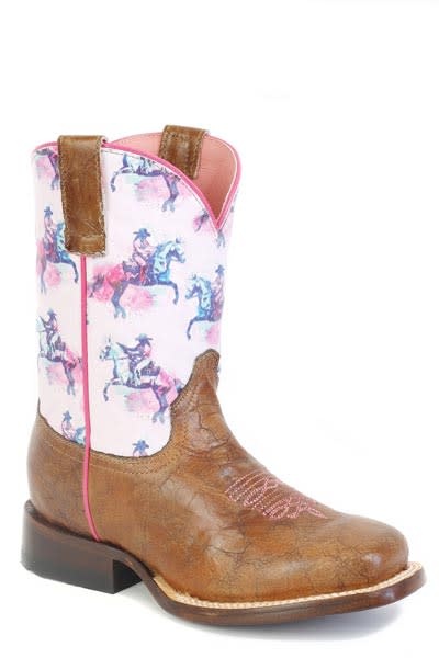 Roper No. 09-018-9991-0202 Girls Pink Ryder Western Boots - Hewlett & Dunn