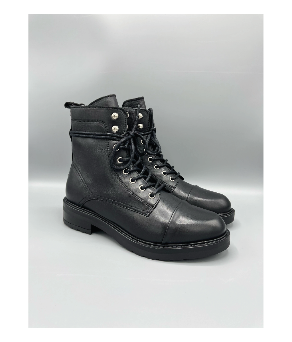 Pavement Charley Side Zip Leather Combat Boot Shop Footwear at espy espy