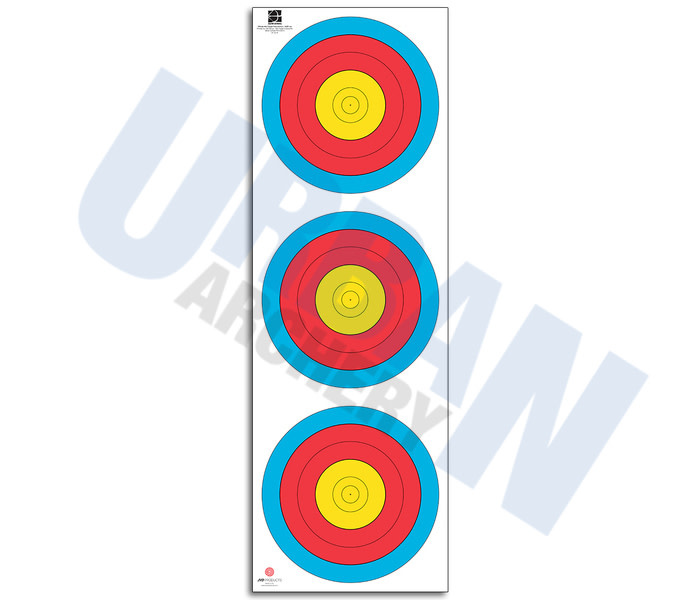 40cm Vertical Indoor 3 Spot Target Face 10 Pack - Urban Archery Pty Ltd