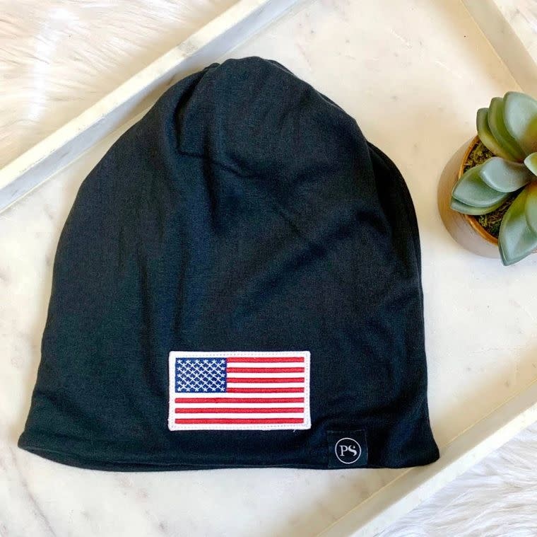 American Flag Patch versatile Beanie - Lizzy Lou Boutique