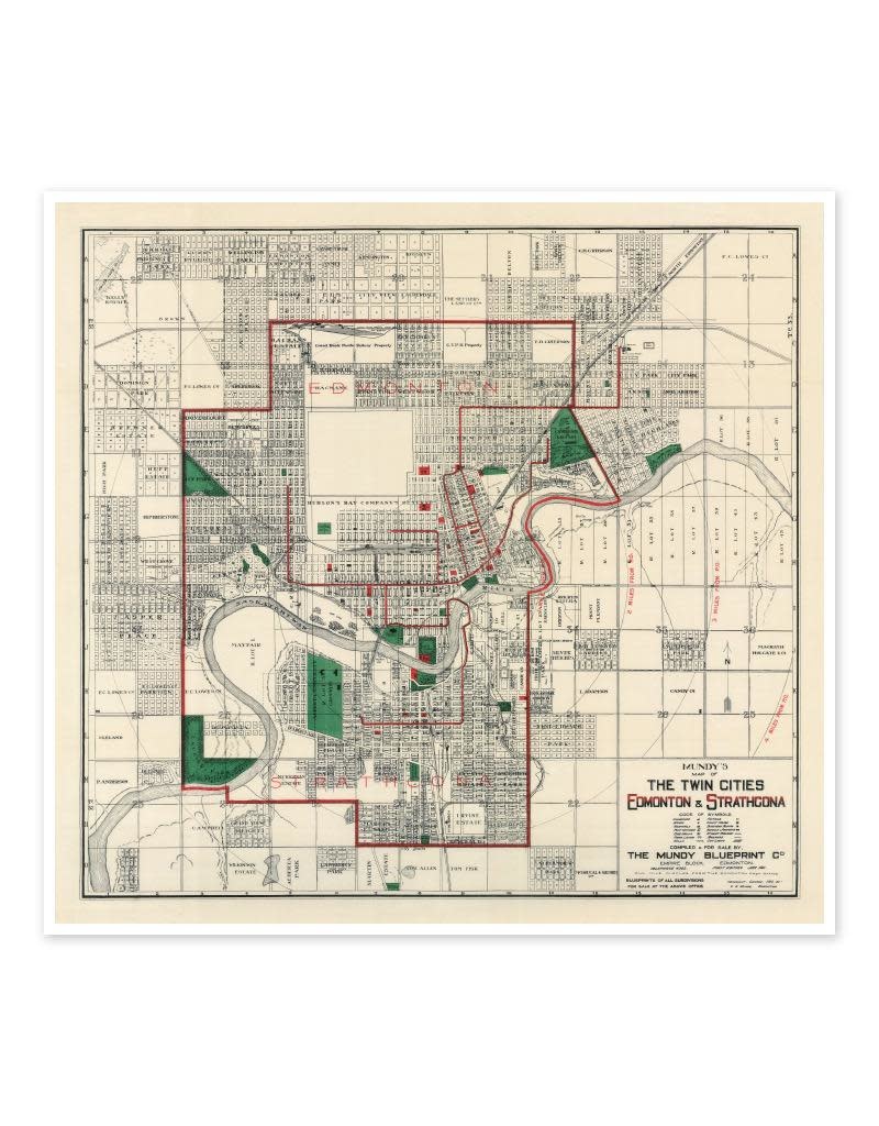 Twin Cities Map 1911 | Vivid Print - Vivid Print | Bee Waeland