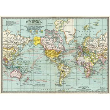 Cavallini World Map 3 Wrap Sheet