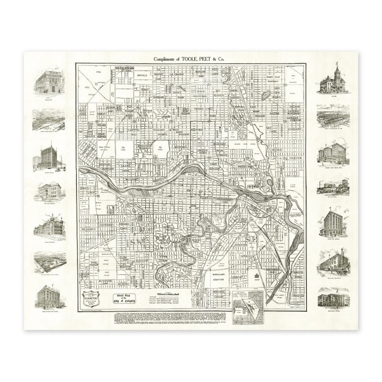 Vivid Archives Victor Street Map of Calgary, 1913