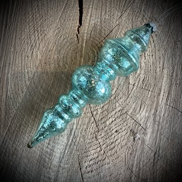 Glass Blue Finial Ornament