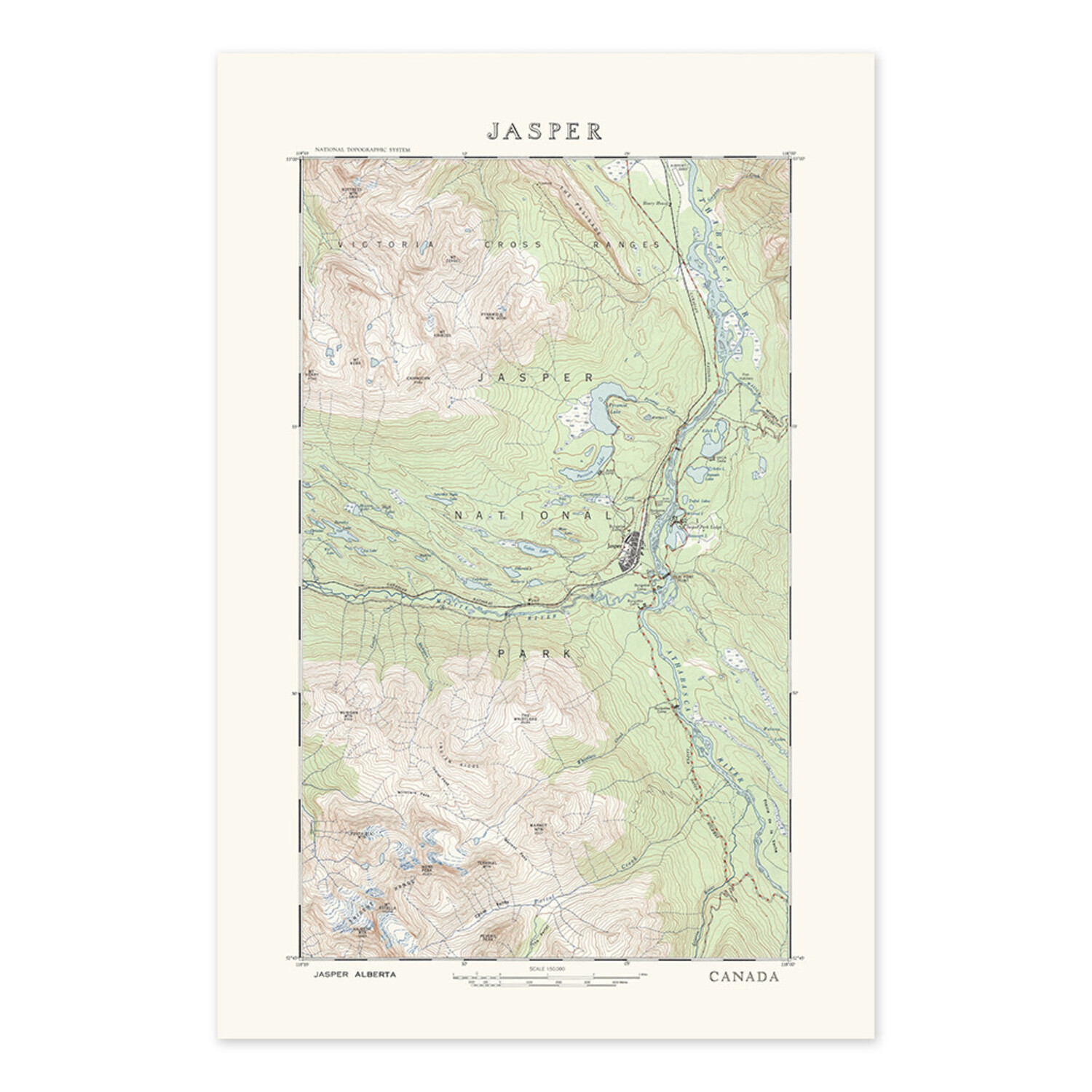 Jasper National Park Map Jasper Topographic Map