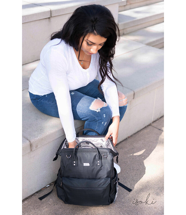 Isoki Byron Backpack Black Nylon - Whole Bubs