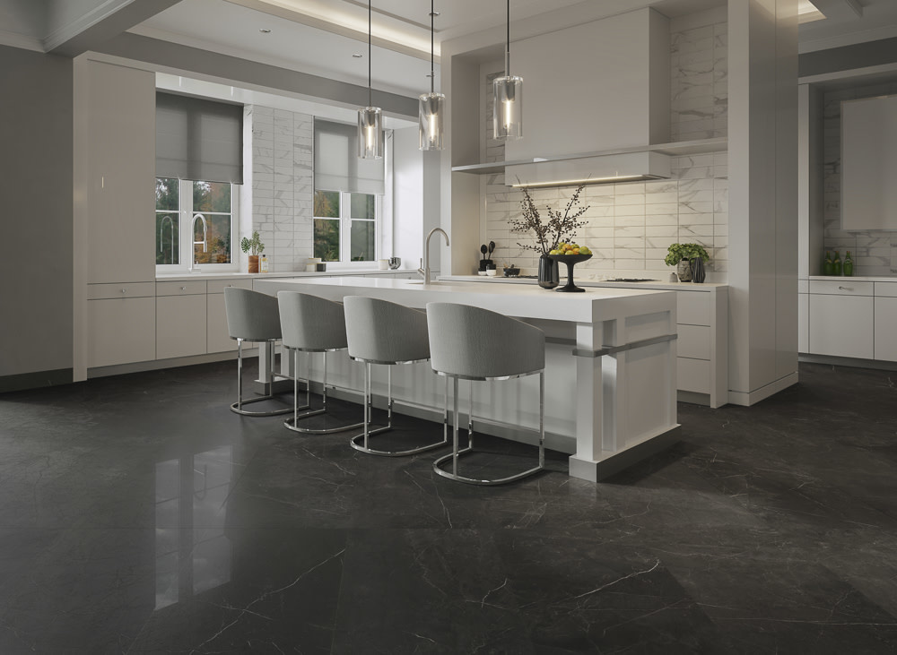 La Marca Nero Venato 12x24 Honed Rectified Porcelain Tile - Our Tile ...