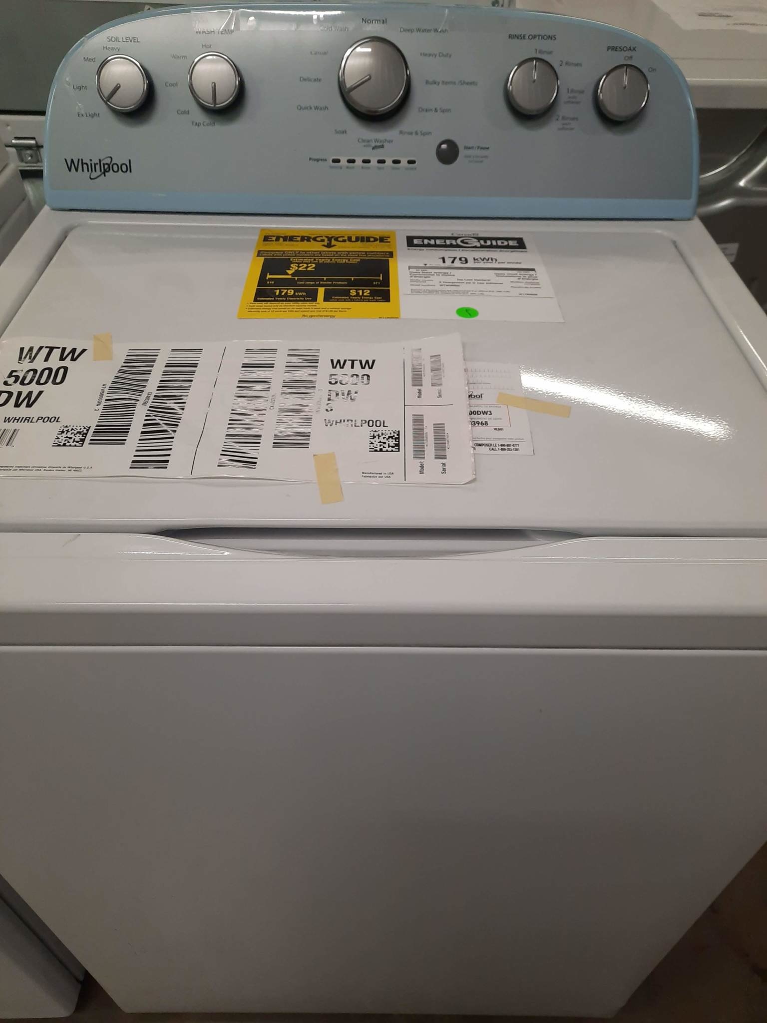 Whirlpool Whirlpool WTW5000DW3 4.3 cu ft Top-Load washer with Vertical ...