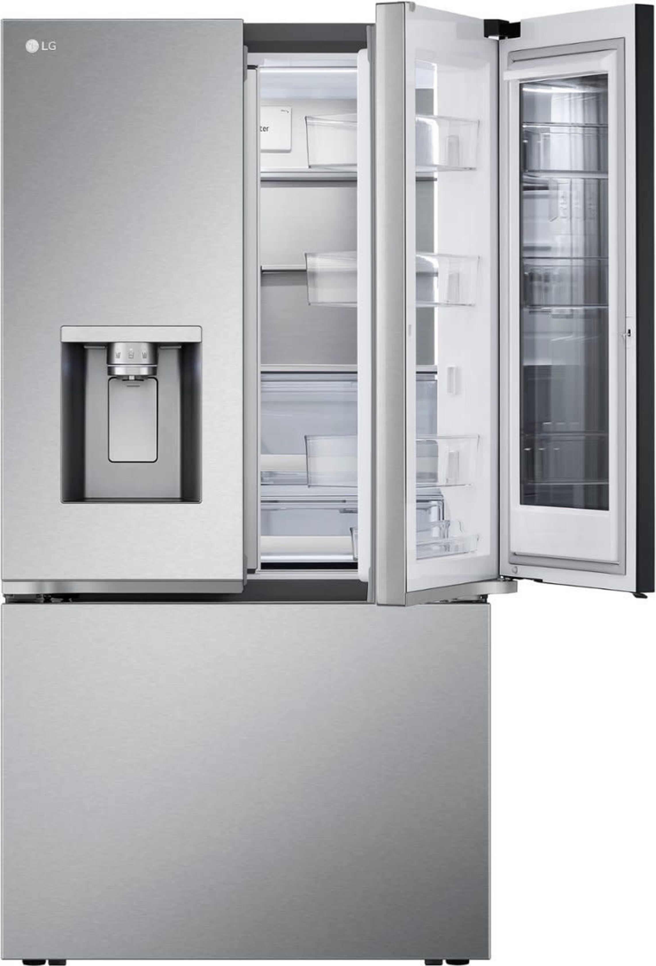 *LG LRYKC2606S 25.5-cu ft Counter Depth MAX Mirror InstaView 4 Types of ...