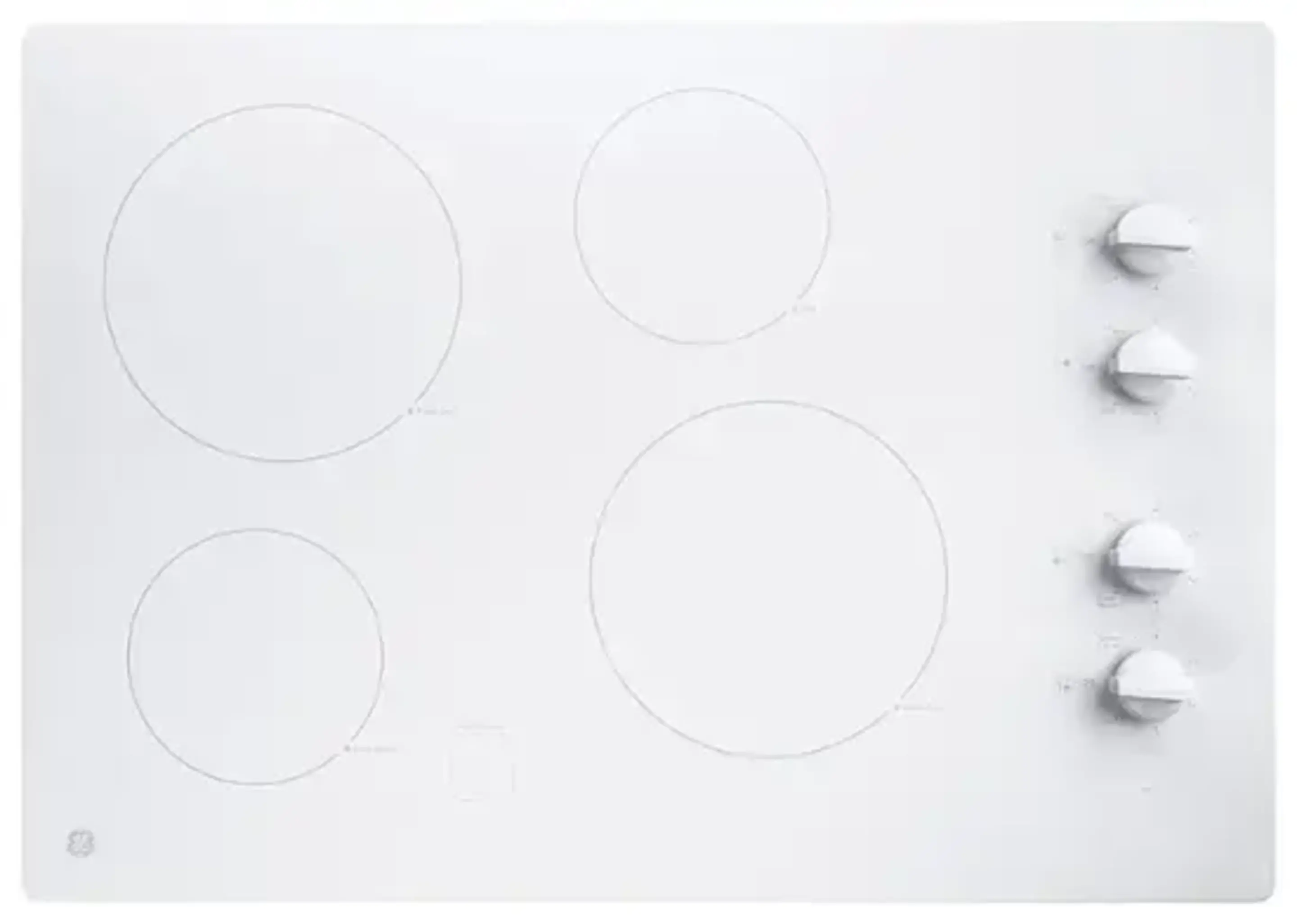 *JP3030TWWW GE 30" Built-In Electric Cooktop - White - Fanning's Appliances