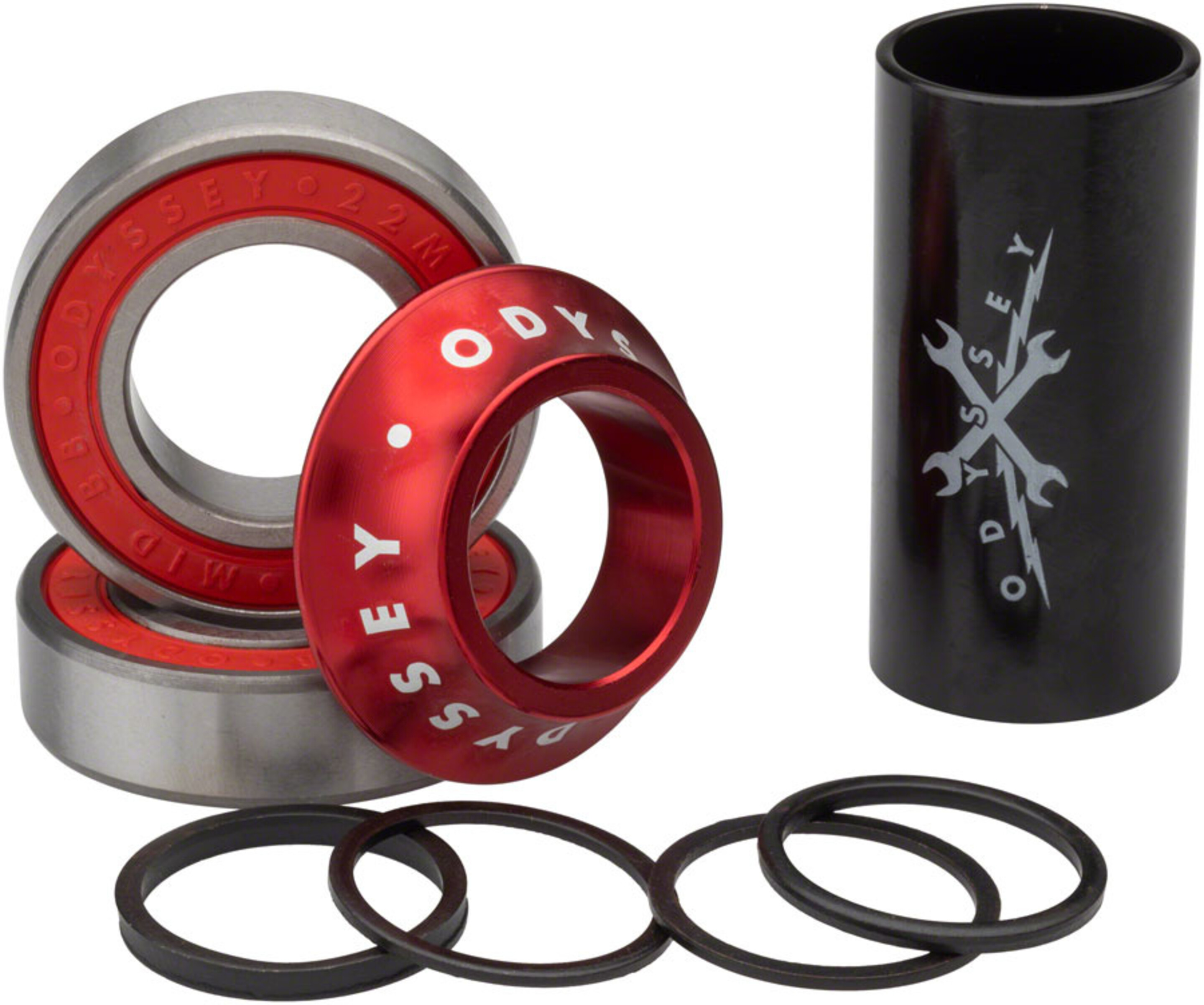Odyssey Mid Bottom Bracket - 22mm Anodized Red - The Inside Line ...