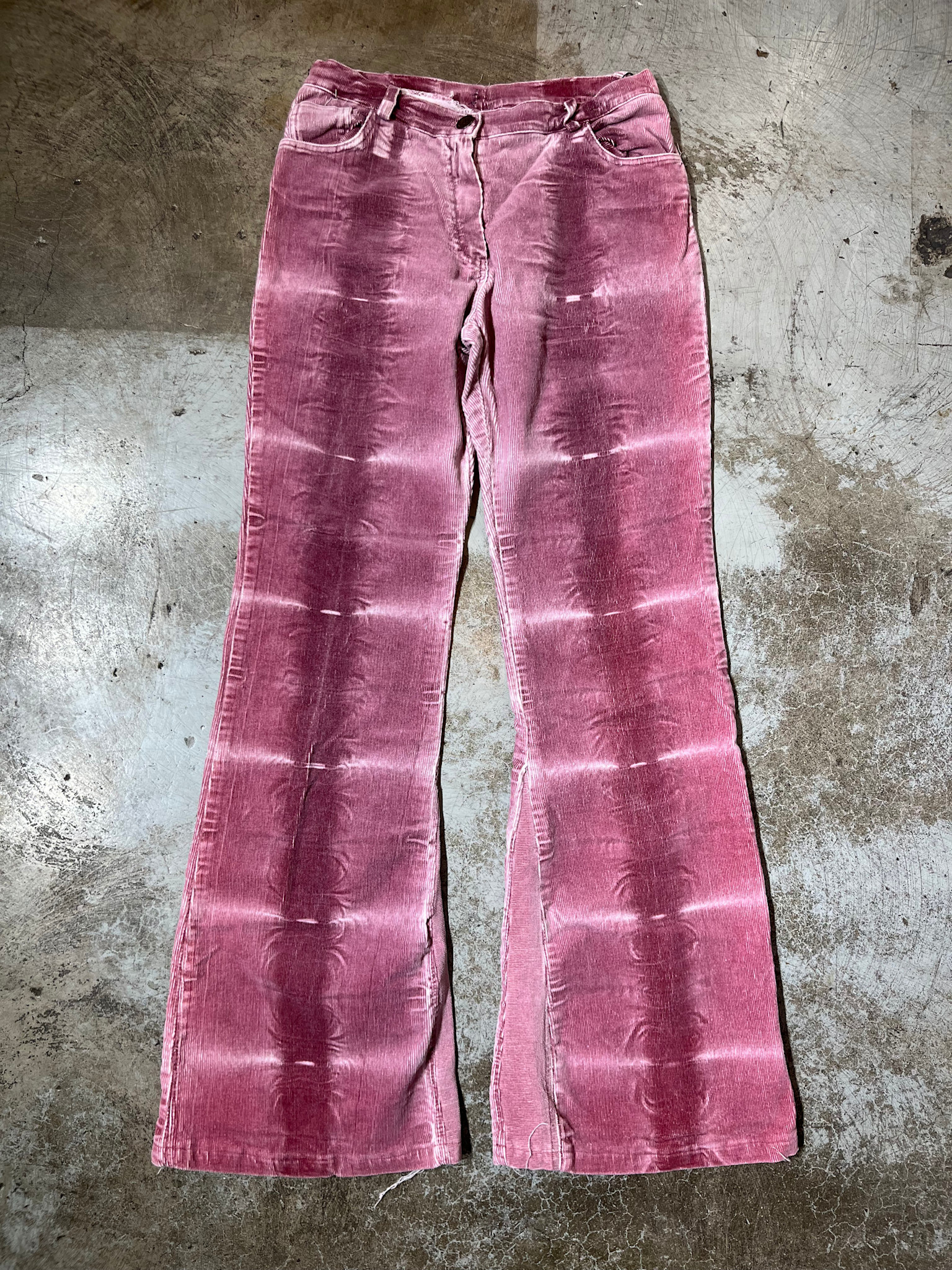 Vintage Pink Washed Flare Pants 25 - ALT REBEL