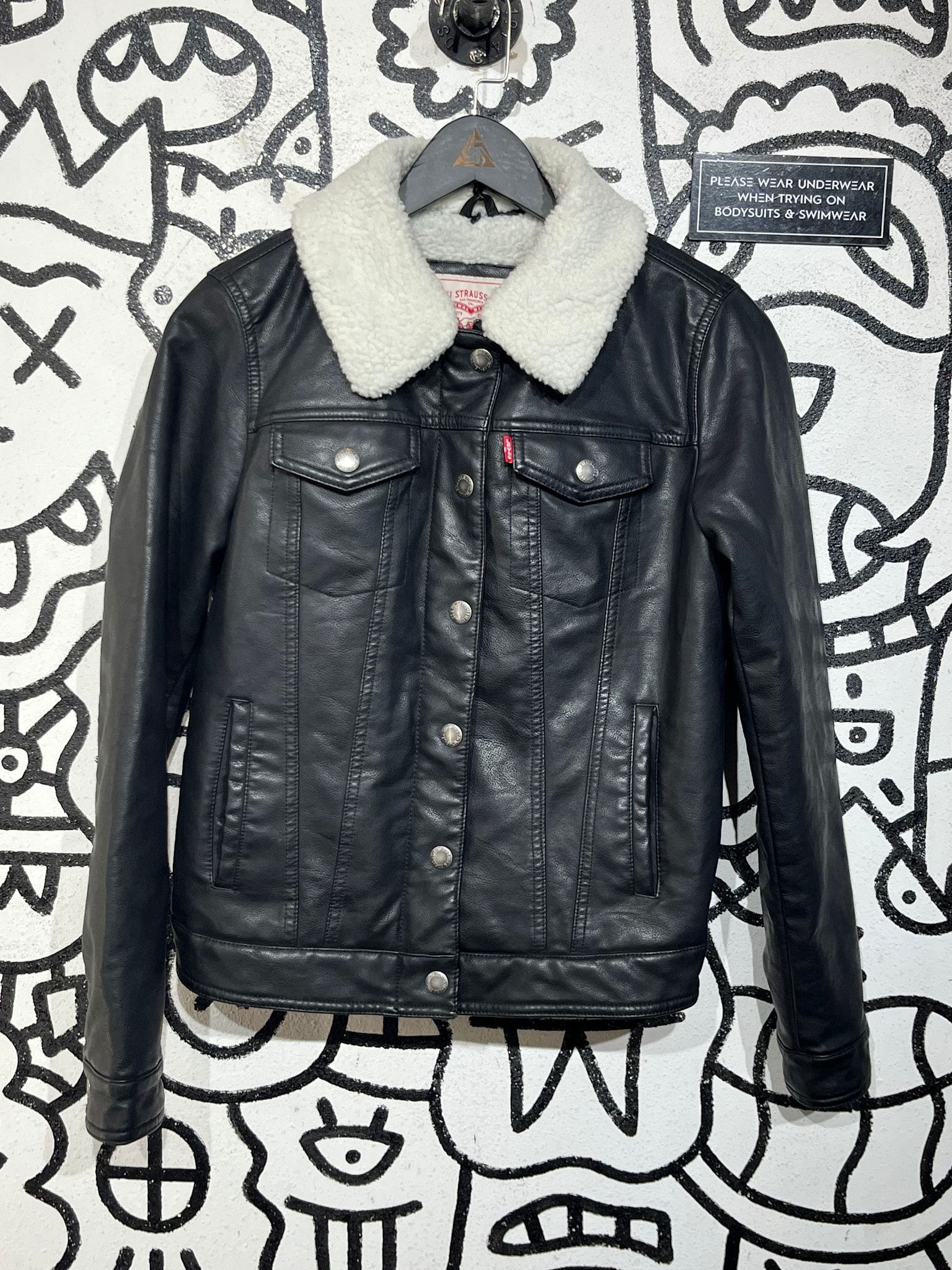 Levi's Sherpa Faux Leather Jacket Masc S - ALT REBEL
