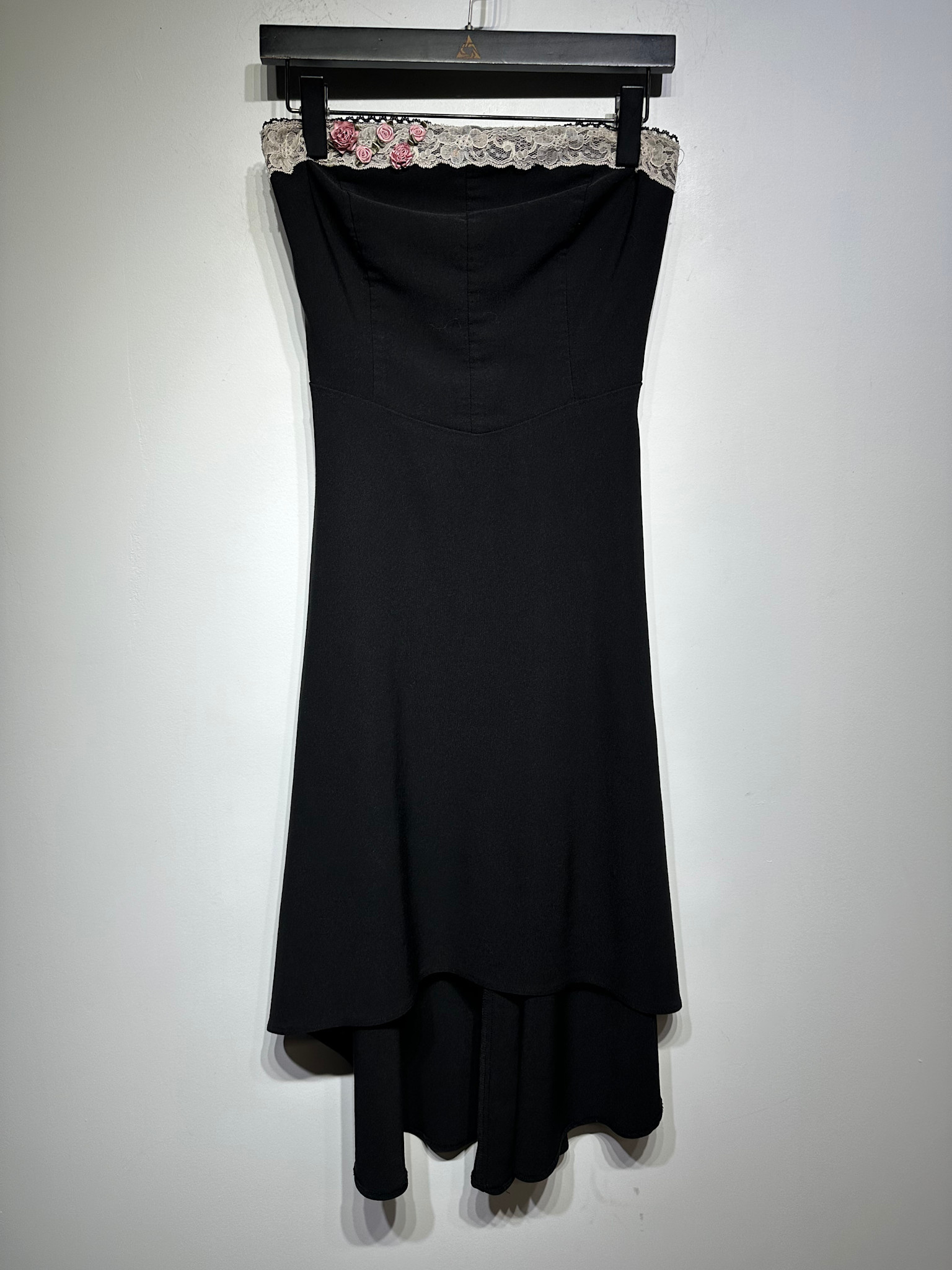 Vintage Ruby Rox Floral Lace Front Strapless Dress S - ALT REBEL