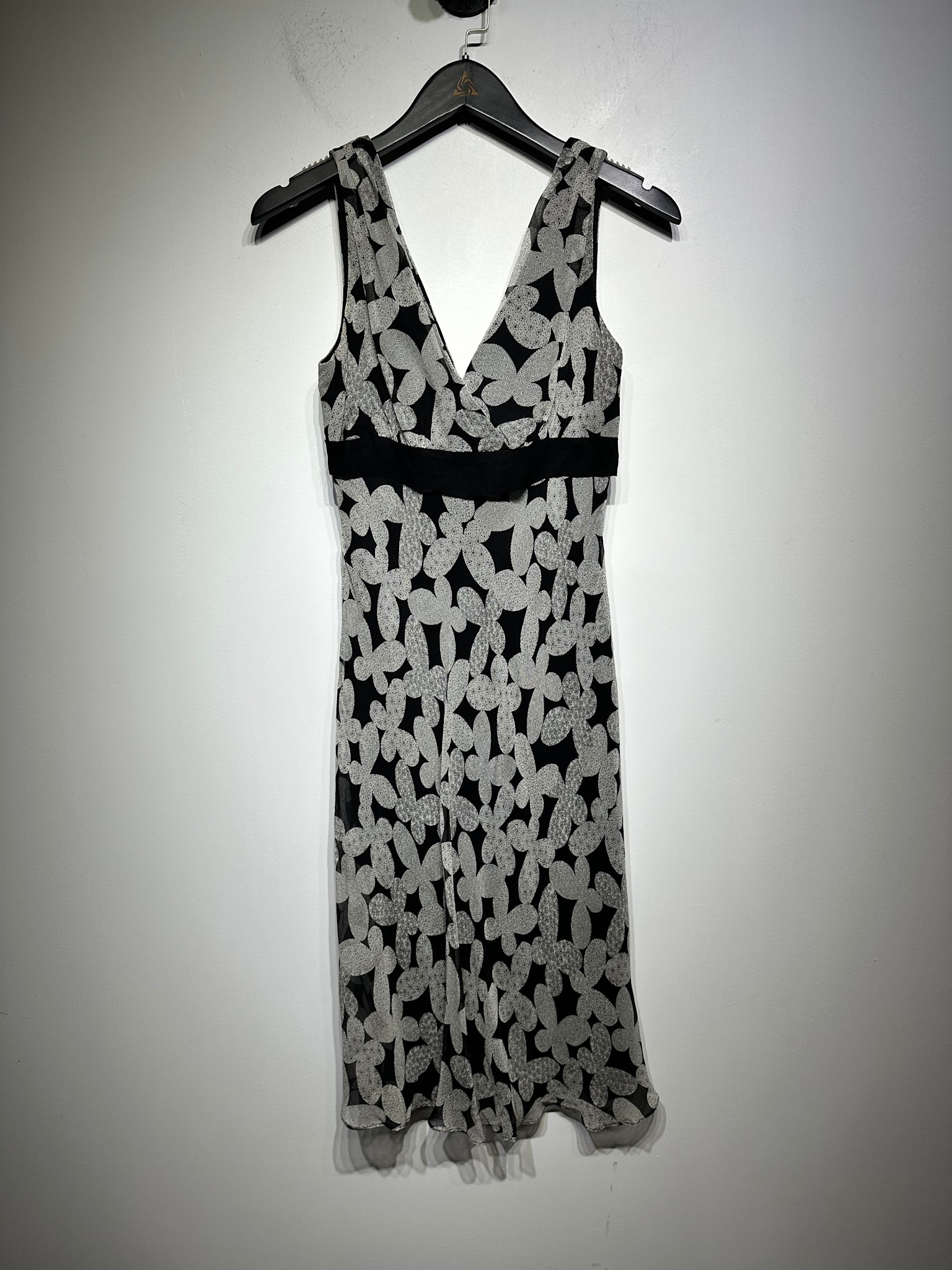 Dress Barn Vintage Black White Silk Dress 6/S - ALT REBEL